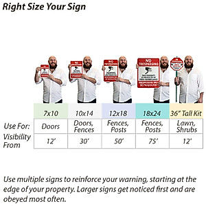 SmartSign 14 x 10 inch “No Trespassing - Property Protected by Surveillance, Trespassers Prosecuted” Metal Sign, 40 mil Aluminum, Engineer Grade Reflective Material, Red, Black and White