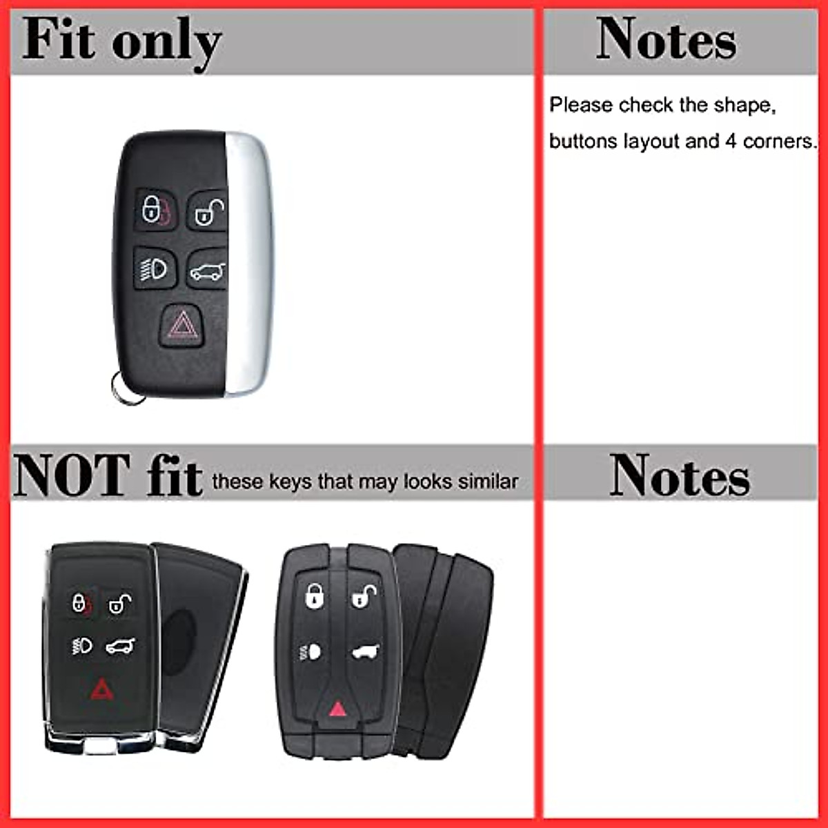 Carbon Silicone Smart Key Fob Cover for KOBJTF10A Land Rover Range Rover Evoque & Jaguar F Xe XF XJ