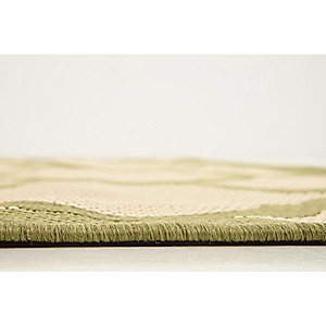 Unique Loom Outdoor Trellis Collection Area Rug - Moroccan (7' 1" x 10' Rectangle, Beige and Olive/ Beige)