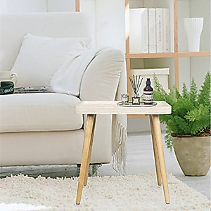 FOOHCXX Side Table, Small End Table Accent Table Living Room Bedroom Balcony Office, Modern Side Table Bedside Table Home Decor, Easy Assembly, (Nature,15.75D x 11.8W x 16.54H in)