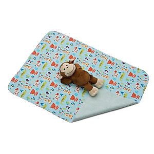 KaWaii Baby Waterproof Change Mat, Reusable, Changing Pad for Bed, Travel, Bed and Stroller Sheet, Mattress Protector, Zoo, 19.5 x 27.5" Newborn to 12 Months