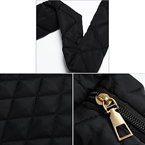 Ovida Women Large Puffy Tote Bag Quilted Down Cotton Padding Shoulder Bag Winter Warm Lightweight Handbag with Zip