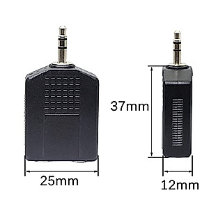 PNGKNYOCN 3.5mm (1/8 Inch) to 6.35mm (1/4 Inch) Stereo Audio Splitter，TRS 3.5mm Male to Two 6.35mm Female nterconnect Audio Connector Adapter(2-Pack)
