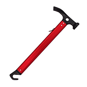 Hikemax Lightweight Outdoor Camping Hammer Aluminum Tent Hammer with Tent Stake Remover, 13-Ounce, Red