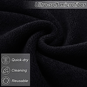 TURSTIN 24 Pack Makeup Remover Towels 13x13 Inch Microfiber Face Towels Reusable Makeup Wash Cloth Facial Cleansing Makeup Towels for Women Skin Care Holiday Gift, Black