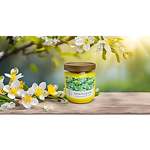 Outdoor Decorative Yellow Large Citronella Candle, 16oz, Glass, Strong Lemongrass Scented Candles, for Patio Decor, Outside Table Decor, Camping Accessories, Beautiful Candle Jars