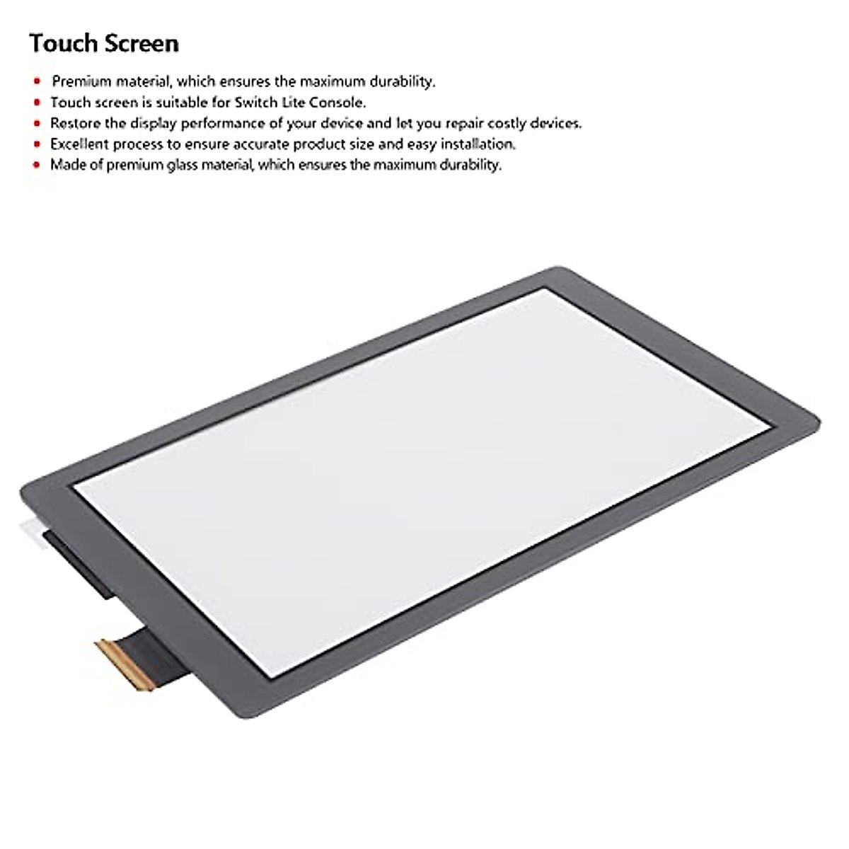 Replacement Glass Screen, Safe and Durable Game Console Repair Parts Perfect Replacement Screen for Switch Lite Console for Game Console(Black)