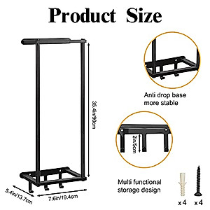 Bathroom Towel Racks Wall Mounted, Rolled Bath Towels Holder Storage with 3 Hooks, Adjustable & Space Saving Towel Hanger Black Metal Bath Towel Organizer Shelf for Folded Large Washcloths