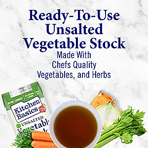 Kitchen Basics Unsalted Vegetable Stock, 32 Ounce (Pack of 12) - Packaging May Vary