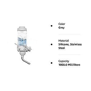 Vannon Dog Water Dispenser for Cage Leakproof Crate Water Bottle for Dogs & Rabbits Pet Auto Feeding Water Bottle Nozzle Diameter: 12mm, Top Fill, BPA Free