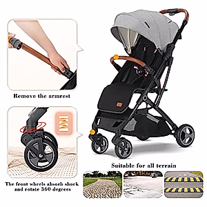 Blahoo Lightweight Baby Stroller, Folding Compact Travel Stroller for Airplane, Umbrella Stroller for Toddler(Gray)