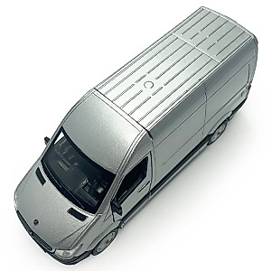 Sprinter Toy Truck Van Cargo Delivery Model Car Diecast Vehicle 1/36 Scale Metal Pull Back Toy Cars Doors Open Zinc Alloy Casting Toys for Boys Kids Birthday Gifts Mens Collection, Silver Gray