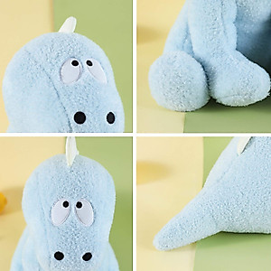 Little Room Naturally Glow in The Dark Dinosaur Stuffed Animal Plush Toy, 14 Inches, blue (L1000)