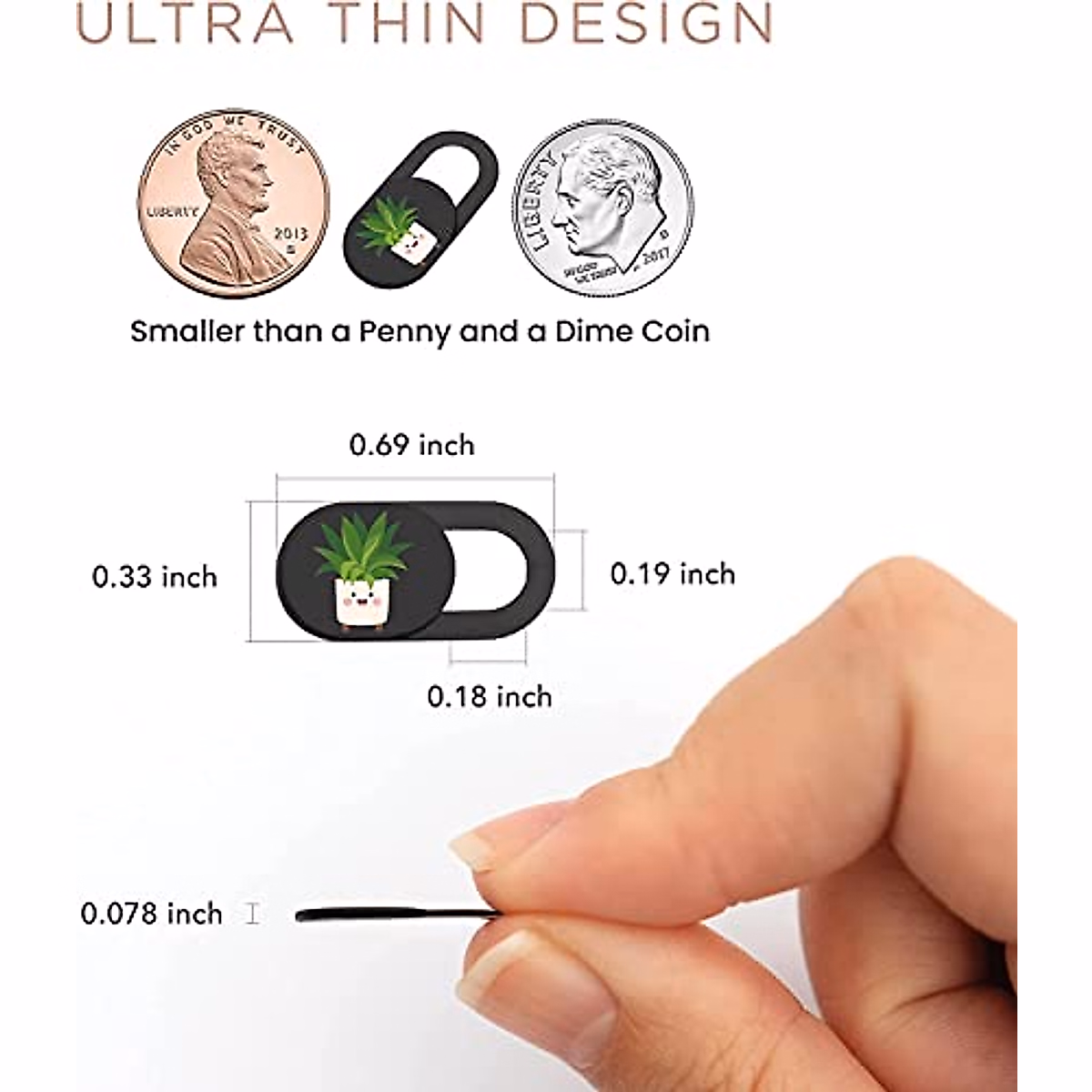 MESMOS 6pk Laptop Camera Cover Slide Cute, Laptop Accessories, Webcam Cover Slide, Phone & Computer Camera Cover Slide, Web Cam Privacy Cover, Camera Blocker. Fits MacBook Pro & Air, iPhone iPad iMac