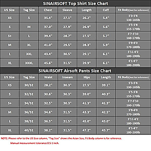 SINAIRSOFT US Army Uniform Shirt Pants with Knee Pads Tactical Combat Airsoft Hunting Apparel Camo BDU (Black,US M =Asian Tag XL)