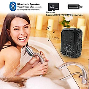 Bluetooth Voice Amplifier Wireless Mic, Waterproof Wireless Microphone and Speaker Set, 18W Personal Mic Headset for Speaking, Rechargeable Megaphone Portable Pa System for Teachers Black
