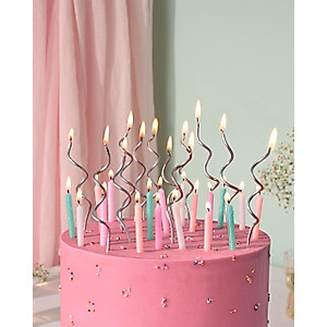 Papyrus Birthday Candles, Silver Swirl (12-Count)