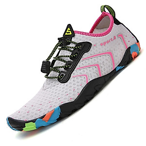 Mishansha Water Shoes for Men Beach Shoes Barfoort Aqua Swim Shoes for Women Swimming Quick Dry Slip-On Water Sport Sneakers Kayaking Fishing Diving Surfing Ghost White 8.5 Women/7 Men