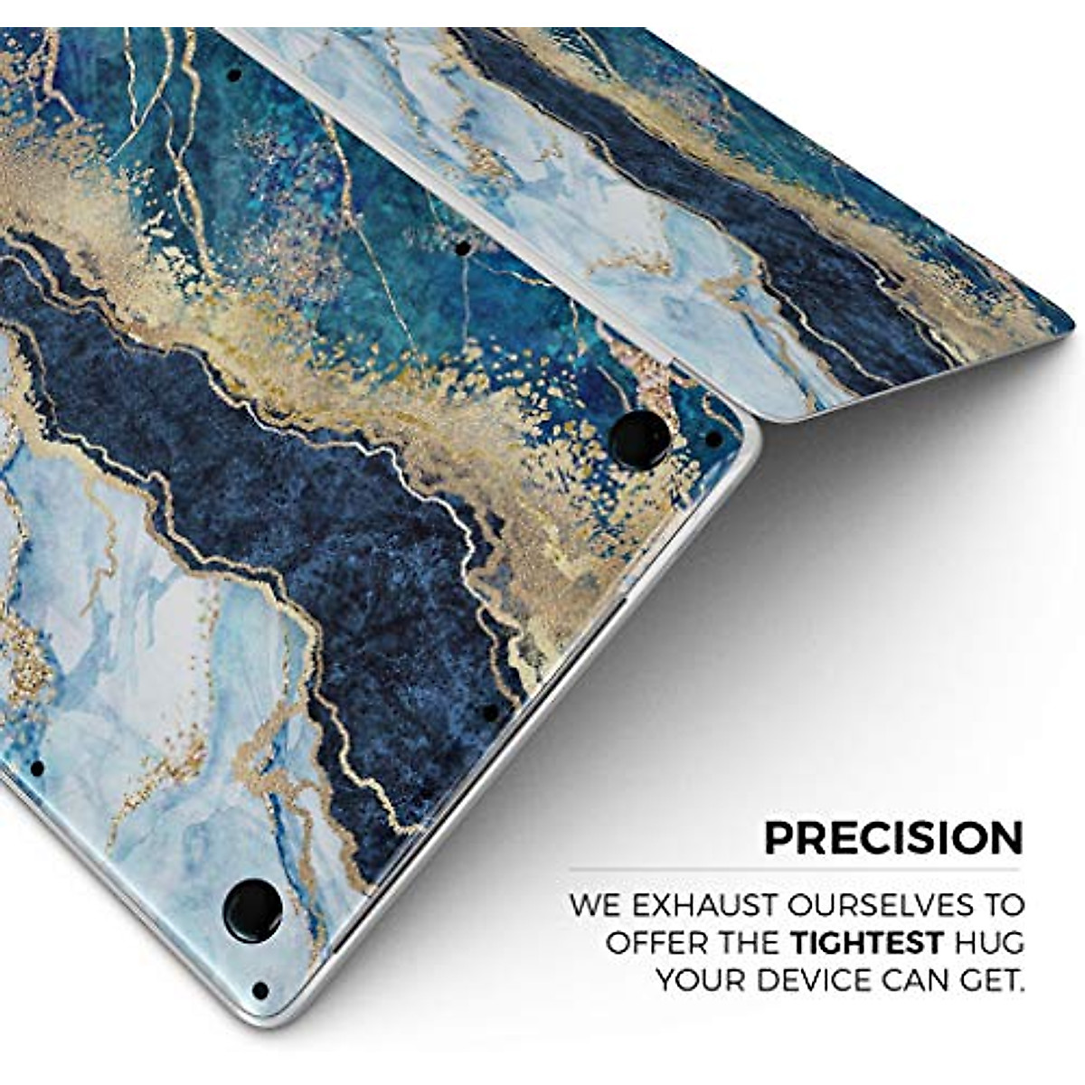 Design Skinz Foiled Marble Agate Full-Body Wrap Scratch Resistant Decal Skin-Kit Compatible with MacBook 13" Pro M1 (A2338)