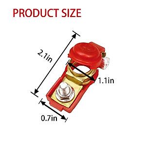 1 Pair Battery Terminals, Negative and Positive Car Battery Cable Terminal Clamp Connectors, 6PCS 3/8 Copper Ring Terminal Assortment Kit and 4PCS Heat Shrink Tubes, Fit for Van, Boat, and More