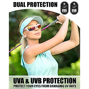 Myiaur Polarized Sports Sunglasses for Women Men UV Protection Mirrored Lens Sturdy Stylish Wrap Around Shades M8140