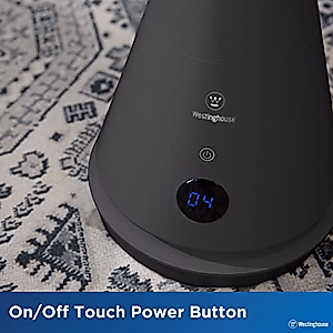 Westinghouse All Season Electric Fan 40 Inches With Heater | Minimalist Heated Bladeless, Oscillating With Remote Control (Black)