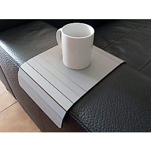 Wooden sofa armrest table in many colors as stone grey Small flexible over the couch side tables Narrow folding dining slinky arm tray Armchair trays server drink Slim wrap covers furniture