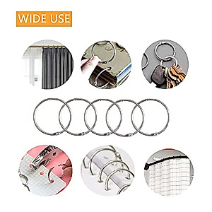 30Pcs Shower Curtain Rings Rustproof Metal Round Shower Ring Hooks for Bathroom Decorative Shower Curtain Rings for Shower Rods Curtains YUSZOOM (Silver)