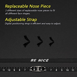 BENICE Swim Goggles, Anti Fog Mirrored Lens Leakproof Swimming Goggles UV Protection for Men Women Youth,Black/Red