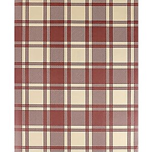 Self Adhesive Vinyl Vintage Red Plaid Drawer Liner Contact Paper for Kitchen Cabinets Dresser Drawer Table Cupboard Furniture Walls Crafts 17.7x117 Inches
