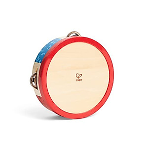 Hape Tap-Along Tambourine | Wooden Tambourine Drum for Kids, Musical Instrument for Children 12 Months and Up