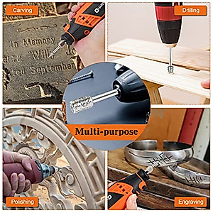 15pcs Diamond Burr Bits,HARDELL Rotary Engraving Bits Set with 1/8-inch Shank, Diamond-Coated Stone Carving Accessories Bit for Rotary Tools