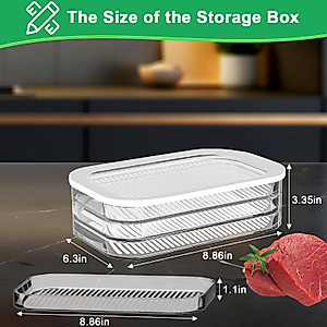 HUSPUR Japanese Deli Meat Container for Fridge,Lunch Meat Container for Refrigerator,Deli Containers with Lids - Stackable Food Storage Boxes for Cold Cuts,Bacon,Meal Prep Containers 18.6 OZ