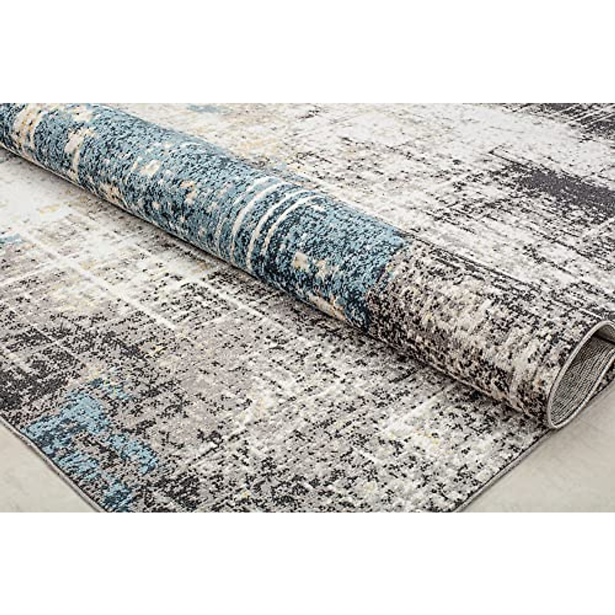 Rugs America Jaelyn JD45B Midnight Distressed Transitional Black Area Rug, 2'6" x 4'