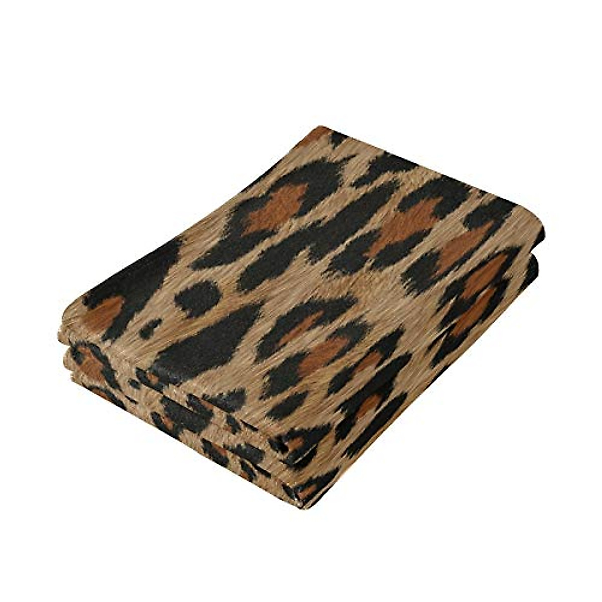 Hand Towels,2 Pack Cheetah Leopard Print Animal Soft Luxury Towel for Bathroom Kitchen, Beach