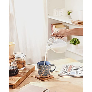 Buren Ceramics 14oz Coffee Mugs Set of 4, Perfect for Latte, Green Tea, Cappuccino and Beverages. Microwave and Dishwasher Safe Cups. Modern Theme Matte Finish, Makes a Great Gift