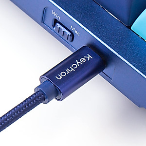 Keychron Q2 Wired Custom Mechanical Keyboard, QMK/VIA Programmable Macro, Full Aluminum, Hot-Swappable Gateron G Pro Red Switch, 65% Layout Double Gasket Compatible with Mac and Windows - Blue