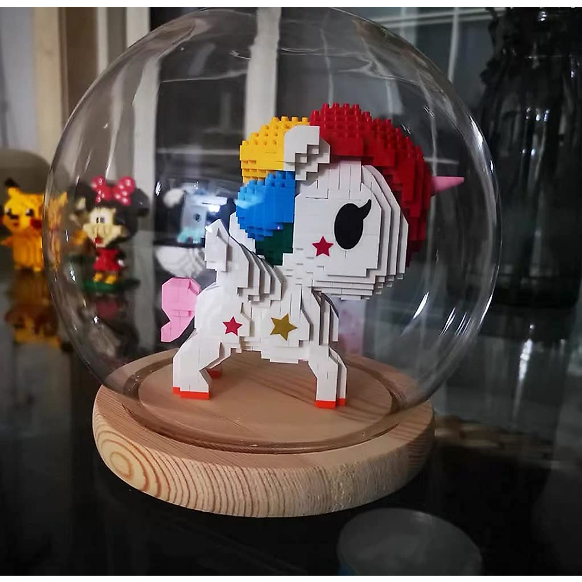 Uvini Micro Blocks Adult Building Toy Set, Valentine's Day Gift, Christmas Fun DIY Unicorn for Adults or Kids, Best Gift Girls 870pcs ( with Dust-proof lampshade ), White, (00867)