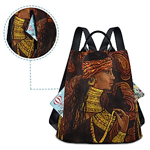 ALAZA Mulatto Girl Portrait with Black Cat Backpack with Keychain for Woman Ladies