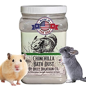 Chinchilla Bath Dust, 3 lb. Tub, All Natural Dusting Powder for Cleaning Degus, Hamsters, & Gerbils, Pure Cleansing Pumice Sand by Billy Buckskin Co