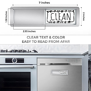 Dishwasher Magnet Clean Dirty Sign, Stylish Dirty Clean Dishwasher Magnet - Easy to Read Clean Dirty Magnet for Dishwasher, Strong Magnetic Dishwasher Clean Dirty Sign, Home Decor Kitchen Sign Magnets