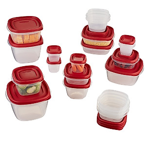 Rubbermaid Easy Find Lids Food Storage Containers, Racer Red, 40-Piece Set