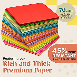 Origami Paper - 1100 Sheets - Double Sided 6x6 inches Origami Squares - 15 Vibrant Colors - Origami Set for Kids - Easy Fold Origami Papers for Arts & Crafts - Quality Paper Origami Sheets