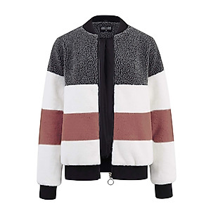 LL WJC2154 Women's Long Sleeve Zipper up Parka Sherpa Faux Mink Fur Shaggy Soft Fuzzy Fleece Jacket M Mauve