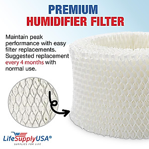 LifeSupplyUSA Humidifier Filter Compatible with Protec WF2 Extended Life Vicks WF2; Fits Vicks V3500N, V3100, V3900 Series, V3700, Sunbeam 1118 Series & Honeywell HCM-350 Series;