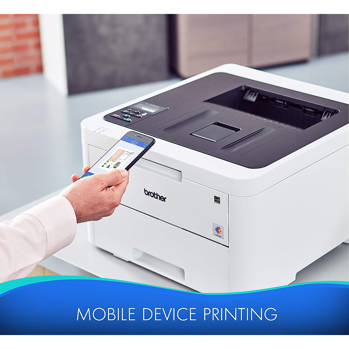 Brother RHL-L3230CDW Compact Digital Color Printer Providing Laser Printer Quality Results with Wireless Printing and Duplex Printing, Amazon Dash Replenishment Enabled (Renewed)