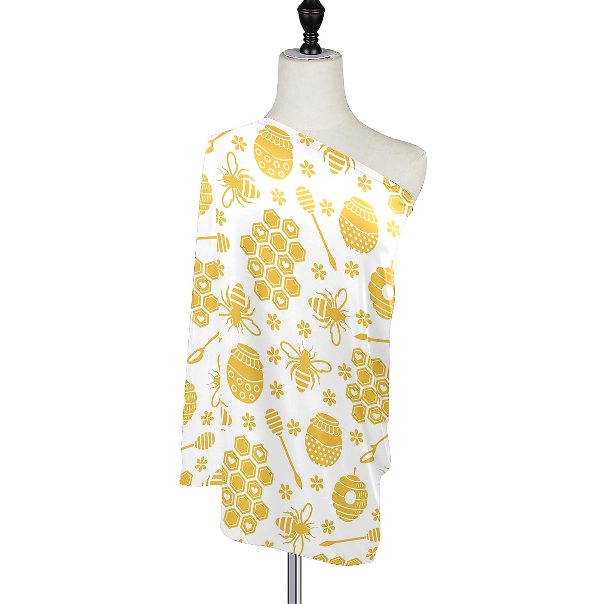 Nursing Cover Breastfeeding Scarf Honey Bee- Baby Car Seat Covers, Stroller Cover, Carseat Canopy (36)
