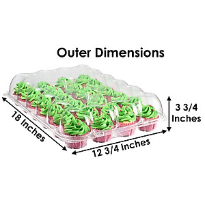 Katgely 24 Pack Cupcake Boxes - Set of 4- Plastic Cupcake Containers
