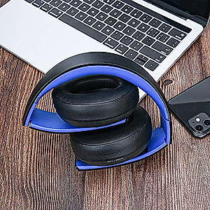 SOULWIT Ear Pads Cushions for Sony Gold Wireless Playstation PS4 Headset, Replacement Earpads for 2014 Version, Headphone Model CECHYA-0083 (Black)