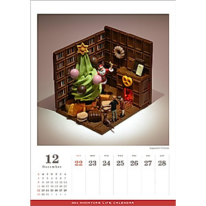 MINIATURE LIFE CALENDAR (overseas version, no Japanese holidays notation) 2024 calendar CL24-0466w